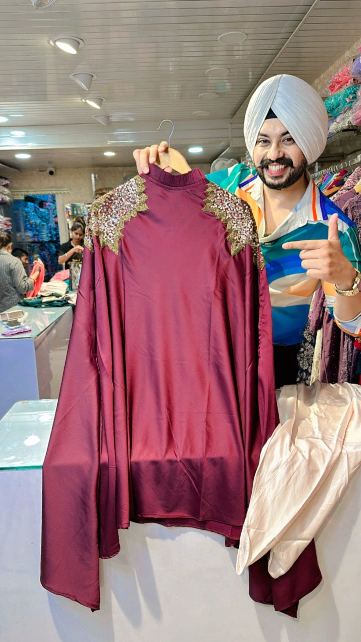 Winish mehroon Embroidered Coordset with Stylish Tulip pants in Import