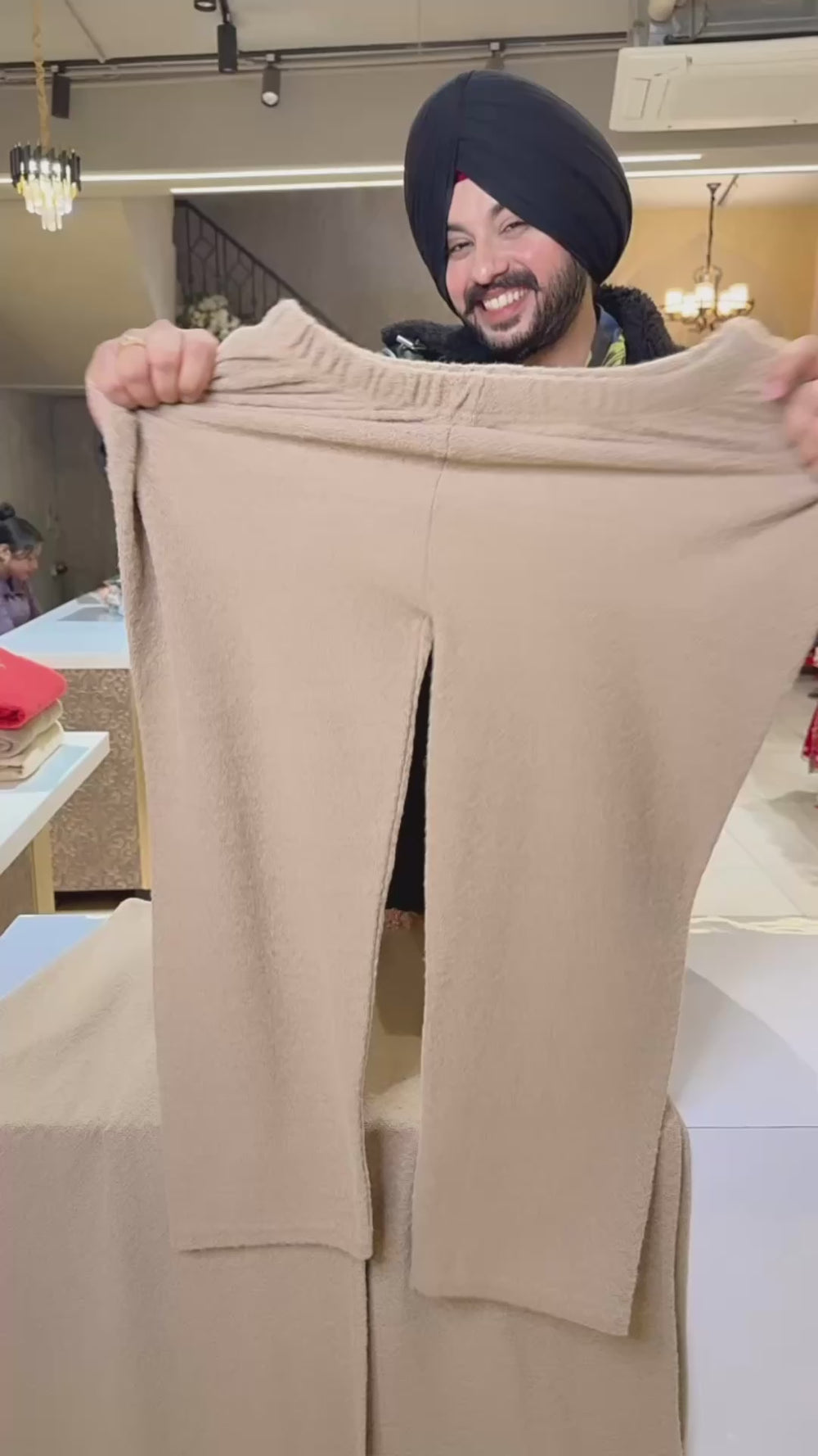 Cheeku Woolen Office Wear suit with embroidered work on neck